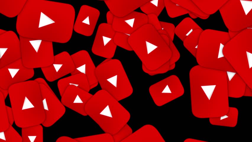 falling youtube logo animation rendering background Stock Footage Video ...