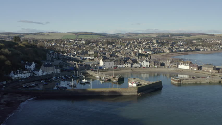 aerial view stonehaven town harbour on Stock Footage Video (100% ...