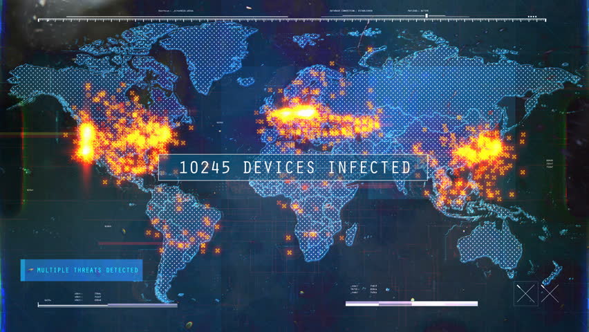 Global Computer Infection, Virus Spreading Stock Footage Video (100% ...