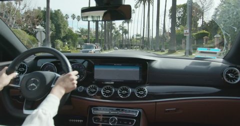 Woman Driving Mercedes Benz Eclass Coupe Stock Footage Video (100% ...