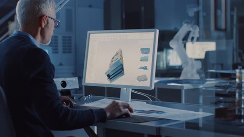 Engineer Working On Desktop Computer Screen Stock Photo (Edit Now ...