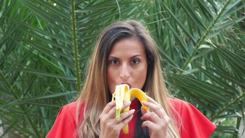 171 Woman Beautiful Lips Eating Banana Stock Video Footage - 4K and HD ...