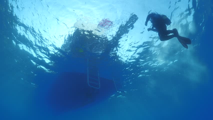 Scuba Diver Jumping to Sea Stock Footage Video (100% Royalty-free ...