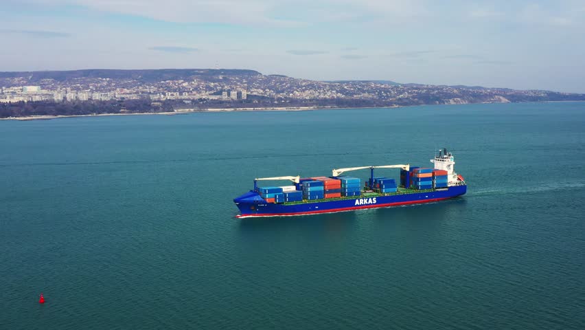 Arkas, Container Cargo, Port of Stock Footage Video (100% Royalty-free ...