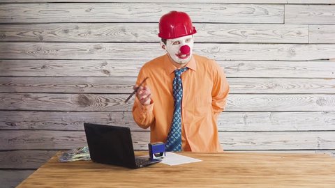 Bad Construction Concept Clown Laying Bricks Stock Footage Video (100% ...