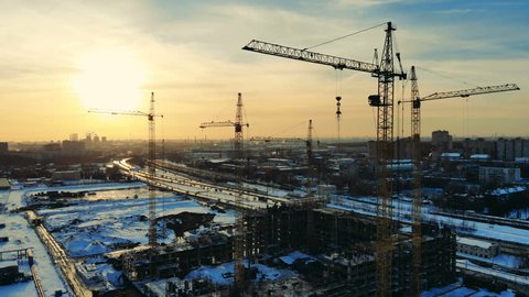 Large Construction Site Including Several Cranes Stock Photo (Edit Now ...