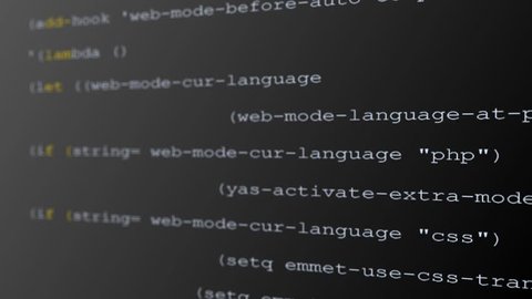 Html Programming Scrolling Text On Monitor Stock Footage Video (100% ...