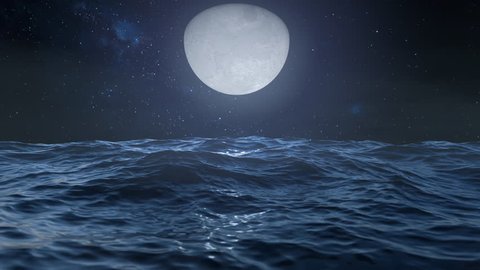 Infinite Ocean Loop Night Stock Footage Video (100% Royalty-free ...