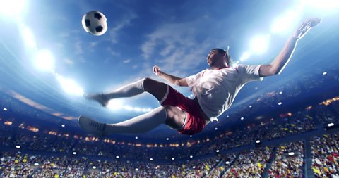 Young Boy Soccer Ball Doing Flying Stock Photo 1181381224 | Shutterstock
