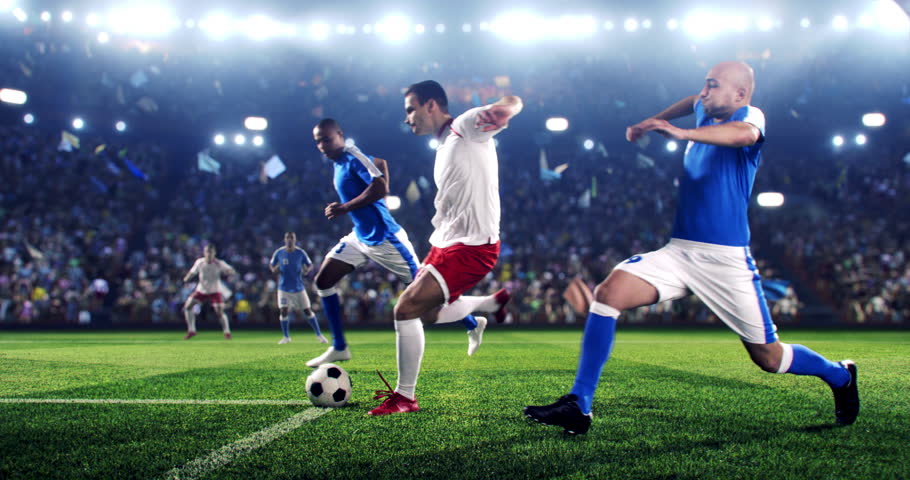 Intense Soccer Moment in Front Stock Footage Video (100% Royalty-free ...