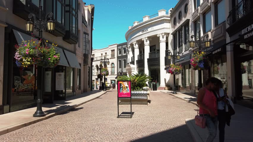 Famous Rodeo Drive Shopping Center Stock Footage Video (100% Royalty ...