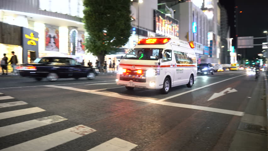 Japanese Ambulance with Sirens in Stock Footage Video (100% Royalty ...