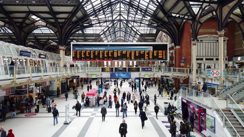 busy train station people travelling time-lapse Stock Footage Video ...