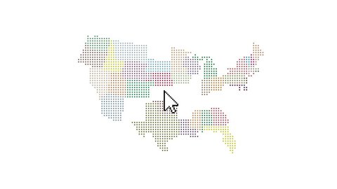 Global Color Map Usa Pixel Cursor Stock Footage Video (100% Royalty ...