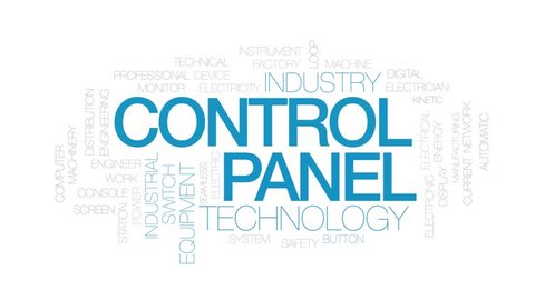 Control Panel Animated Word Cloud Kinetic Stock Footage Video (100% ...