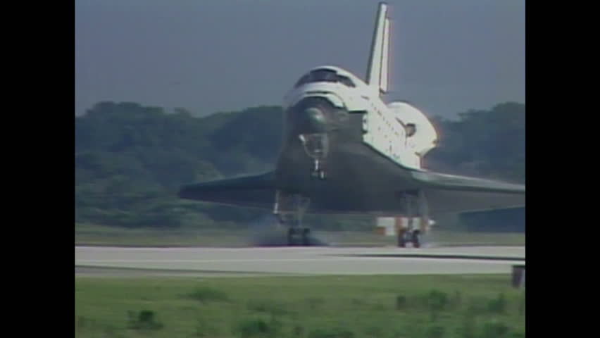 1990s: Space Shuttle Lands On Stock Footage Video (100% Royalty-free ...