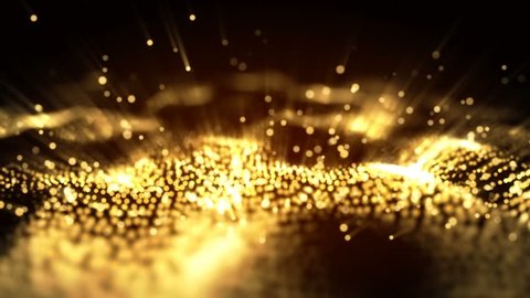 beautiful golden heart glittering looped 3d Stock Footage Video (100% ...