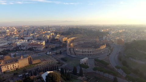 Flying Over Colosseum Rome Italy Aerial Stock Footage Video (100% ...