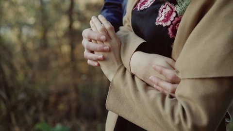 View Unrecognizable Male Female Hands Embraces Stock Footage Video (100 ...