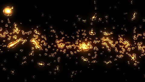 Abstract Golden Liquid Particles Background Stock Footage Video (100% ...