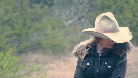 Woman Looks Side Reveal Smiling Face Stock Footage Video (100% Royalty ...