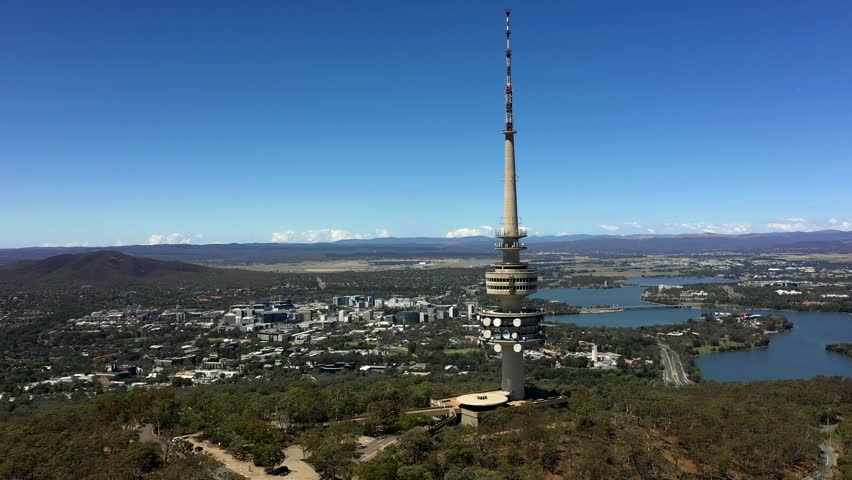 Canberra City Skyline Drone Stock Footage Video (100% Royalty-free ...