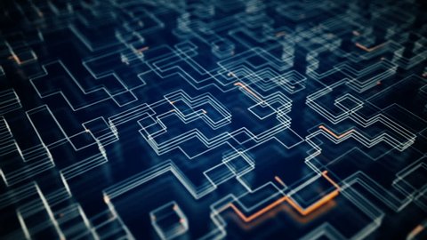 Abstract Futuristic Dark Line 3d Map Stock Illustration 766081045 ...