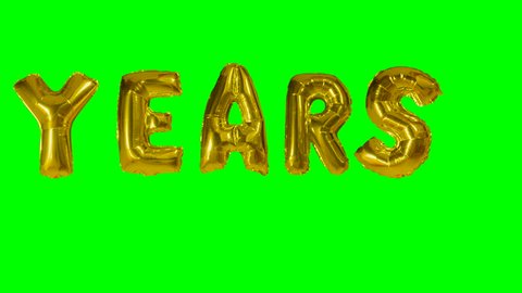 Word Years Helium Golden Balloon Letters Stock Footage Video (100% ...
