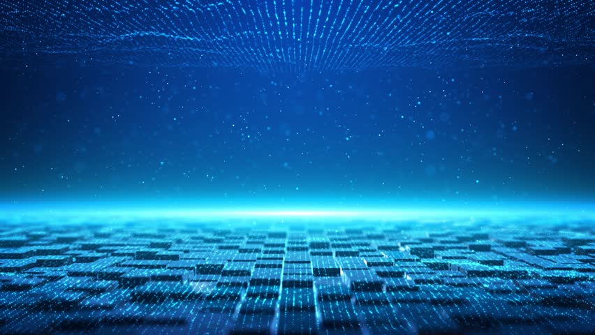 The Blue Tech Particles Background Stock Footage Video (100% Royalty ...