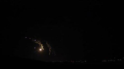 Military Flare Exercise Night Magilligan Point Stock Footage Video (100 ...