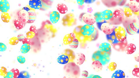 Colorful Falling Decorated Eggs Animation Looped Stock Footage Video ...