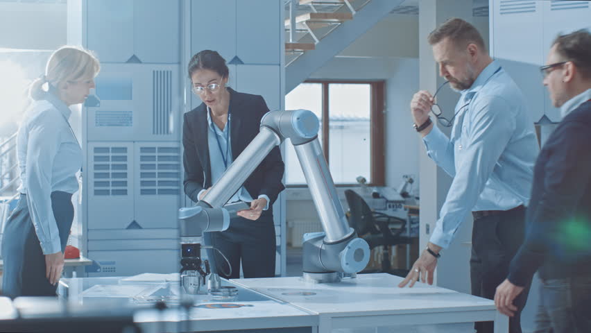 Diverse Team Of Industrial Robotics Stock Footage Video 100 Royalty Free 1026343991
