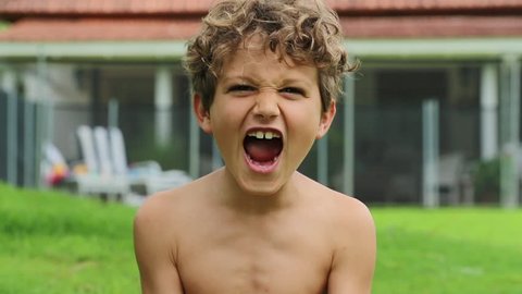 Child Boy Screaming Camera Young Boy Stock Footage Video (100% Royalty ...