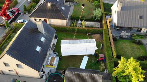 Lifting Swimming Pool Over Rooftop House Stock Footage Video (100% ...