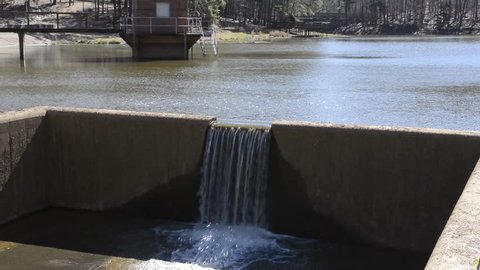 Concrete Overflow Spillway Small Pond Dam Stock Footage Video (100% ...