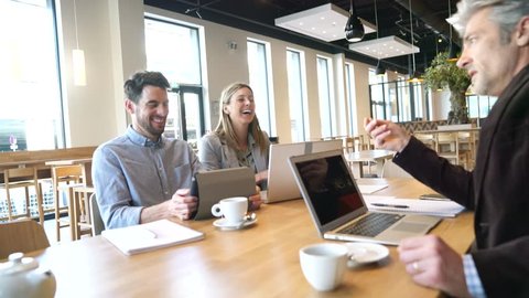 Diverse Sales Team Prepping Meeting Modern Stock Footage Video (100% ...