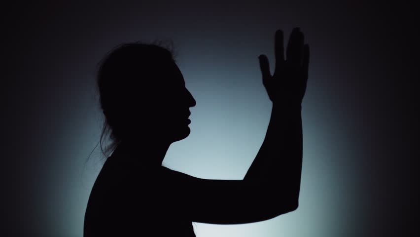 silhouette woman shadow on light background Stock Footage Video (100% ...