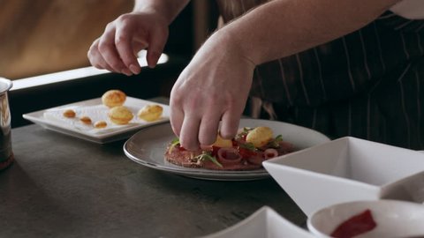 chef making cake kitchen workplace closeup Stock Footage Video (100% ...