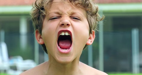 Child Boy Screaming Top His Lungs Stock Footage Video (100% Royalty ...