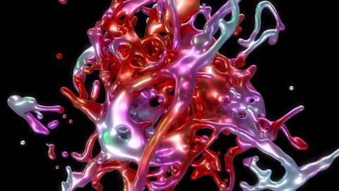 4k Abstract Colorful Paint 3d Cgi Stock Footage Video (100% Royalty ...