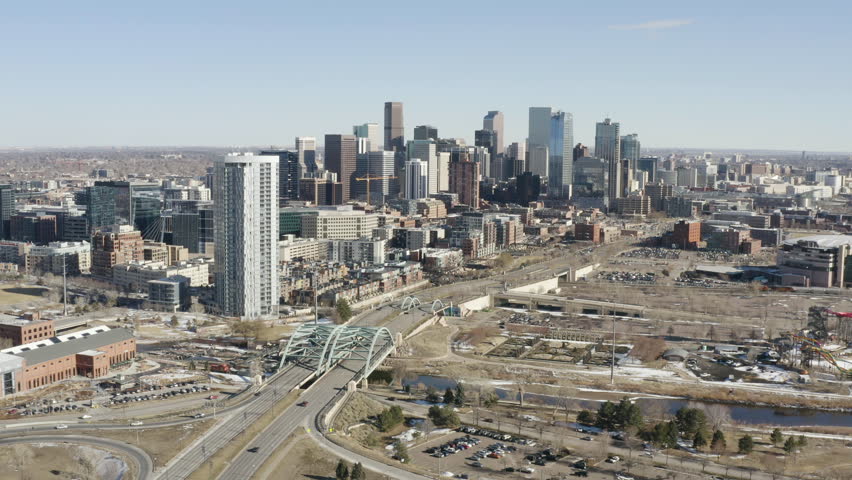 Daytime Sun Aerial View Denver Stock Footage Video (100% Royalty-free ...
