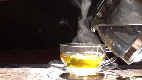 Slow Motion Pouring Tea Glass Teapot Stock Footage Video (100% Royalty ...
