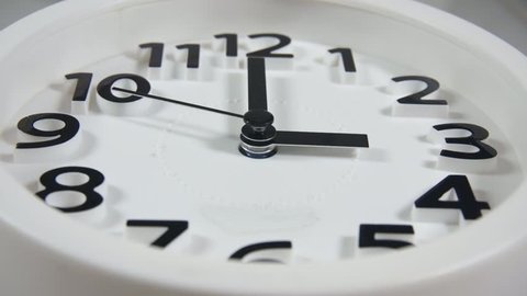 Closeup White Clock Face Timelapse Daytime Stock Footage Video (100% ...