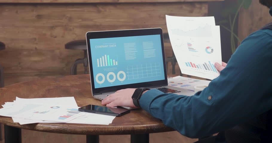 Man Checking the Analytic Charts Stock Footage Video (100% Royalty-free ...