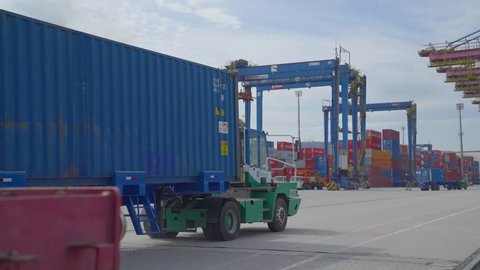 Cargo Forklift Handling Container Loading Box Stock Photo (Edit Now ...