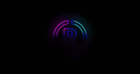Letter R Logo Neon Light Effect Stock Footage Video (100% Royalty-free ...