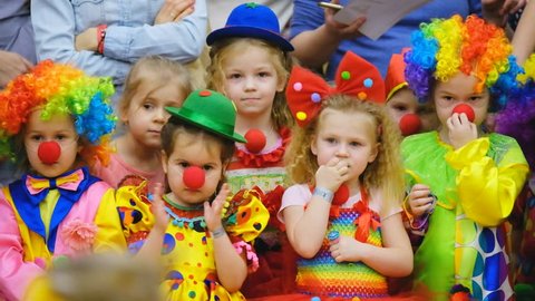 Birthday Children Clown Eating Cake Kids Stock Photo 717699013 ...