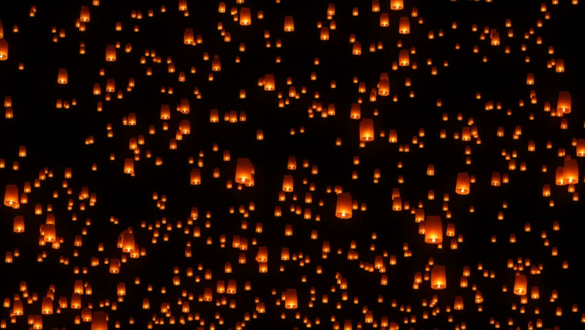 sky lantern festival 4k looped animation Stock Footage Video (100% ...