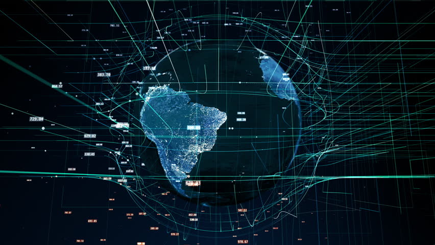 global digital world abstract 3d rendering Stock Footage Video (100% ...