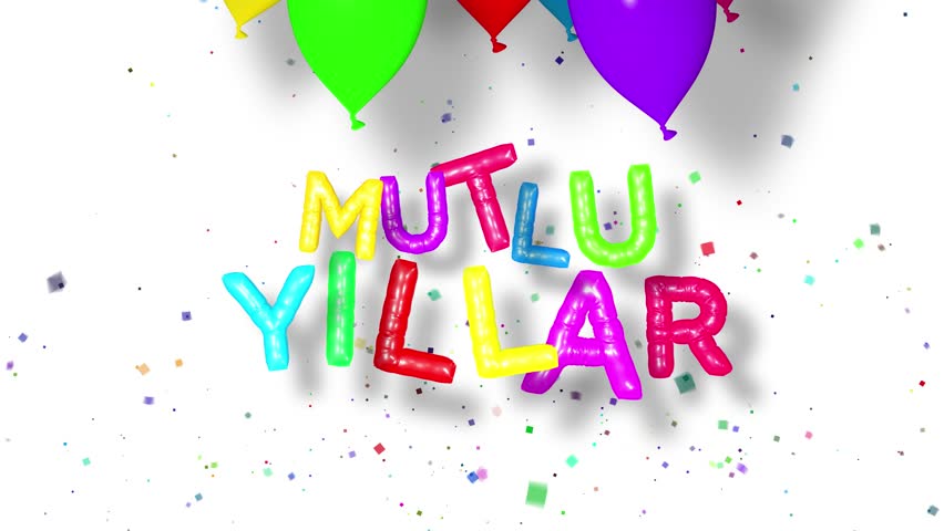 turkish 3d render happy birthday mutlu Stock Footage Video (100% ...
